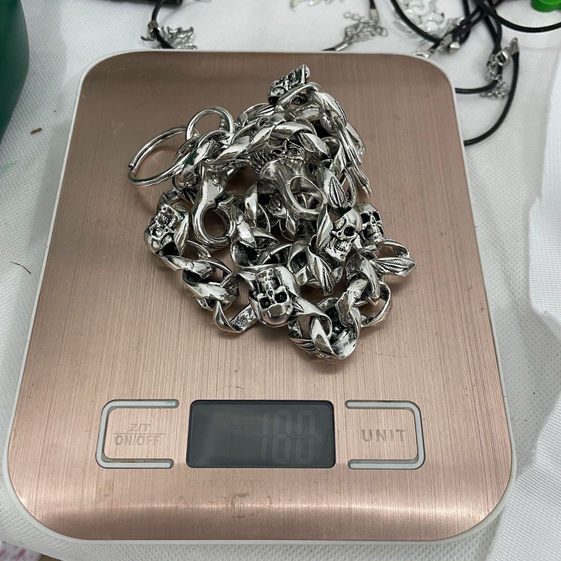 Silver Mens Skull Wallet Chain Cool Skull Wallet Chains Badass Skull P ...