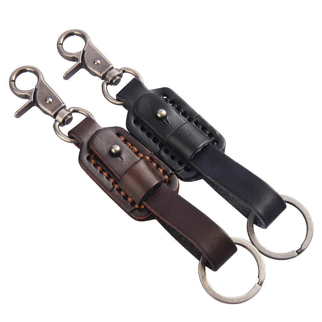 Handmade Leather Key Fob Men's Leather Keychains Cool Keychains for Ca ...