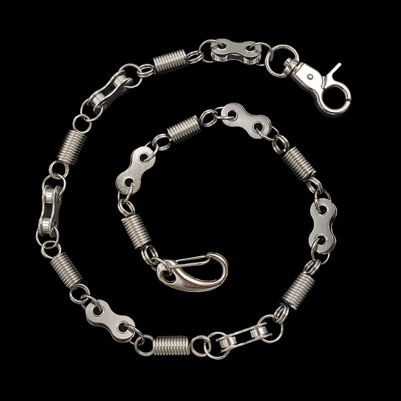 Silver Mens Bike Chain Wallet Chain Spring Wallet Chain Cool Pants Cha ...