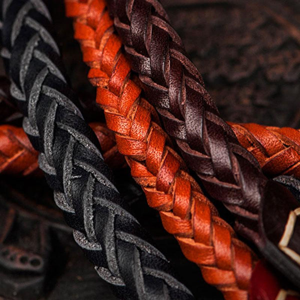 Handmade Braided Leather Wallet Chain Leather Chain for Pants Biker Wa ...