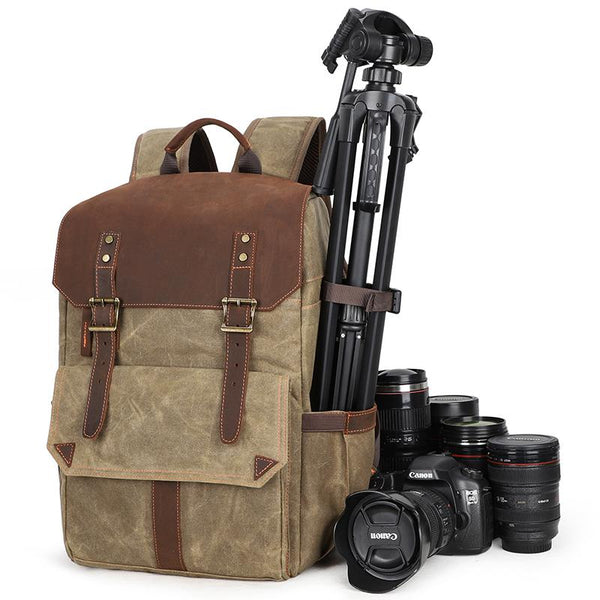 CANVAS WATERPROOF MENS CANON CAMERA BACKPACK LARGE NIKON CAMERA BAG DS ...