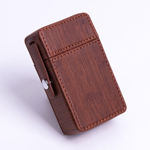 Classic Eco Leather Mens 20pcs Cigarette Holder Case with lighter hold ...