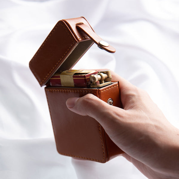 Classic Eco Leather Mens 20pcs Cigarette Holder Case with lighter hold ...