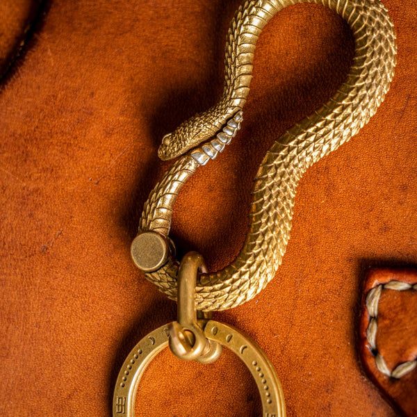 Cool Rattlesnake Brass Keyring Moto KeyChain Snake Keyring Moto Key Ho ...