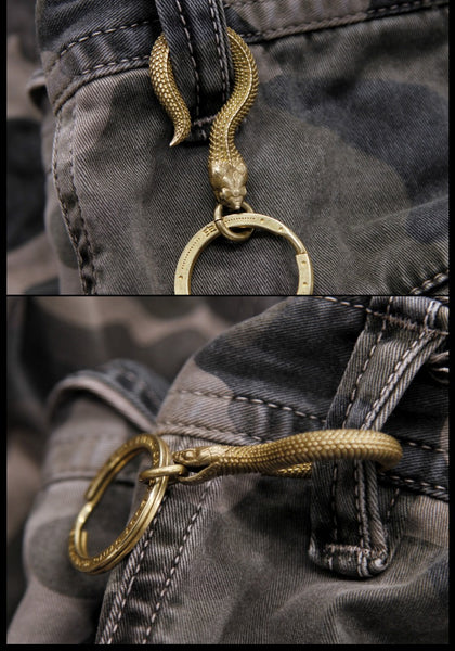 Cool Snake Brass Keyring Moto KeyChains Snake Keyring Moto Key Holders ...