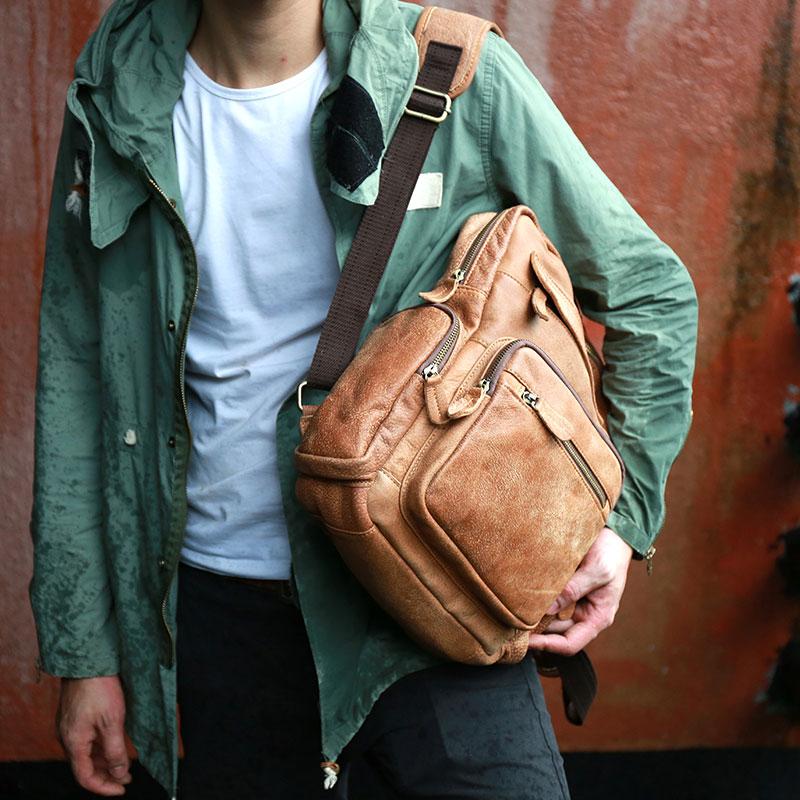 Cool Brown Mens Leather Backpack Travel Backpacks School Backpacks for ...