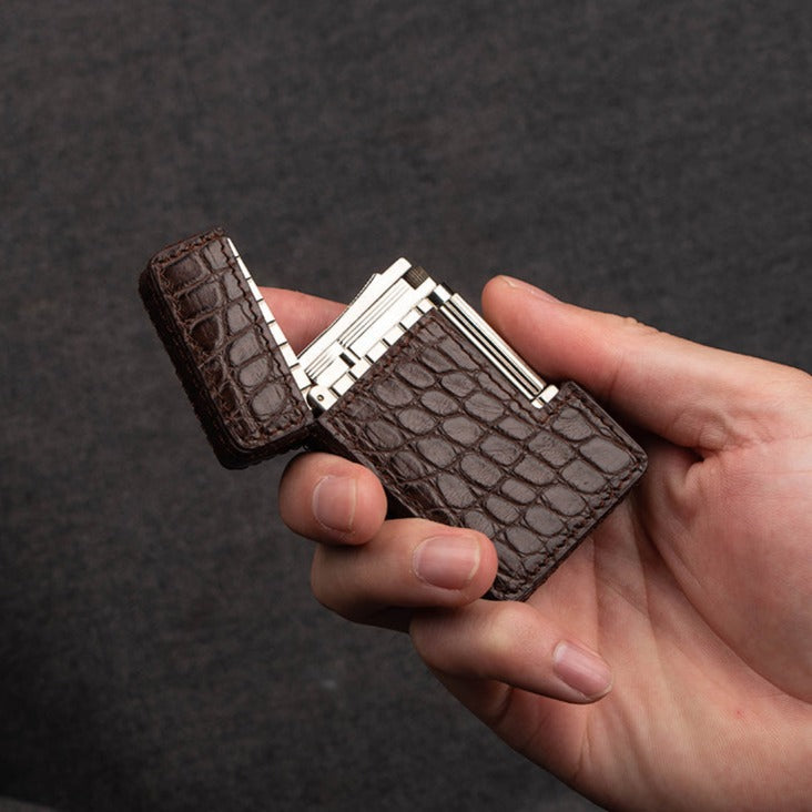 Crocodile Leather Mens S.T.Dupont Lighter Case Black Lighter Holders F ...