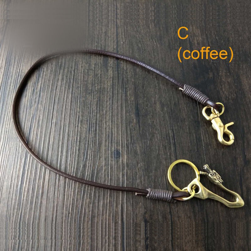 Handmade Leather Cool Punk Rock Wallet Chain Biker Trucker Wallet Chai ...