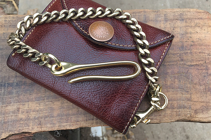 Solid Brass Cool Punk Rock Wallet Chain Biker Trucker Wallet Chain Tru ...