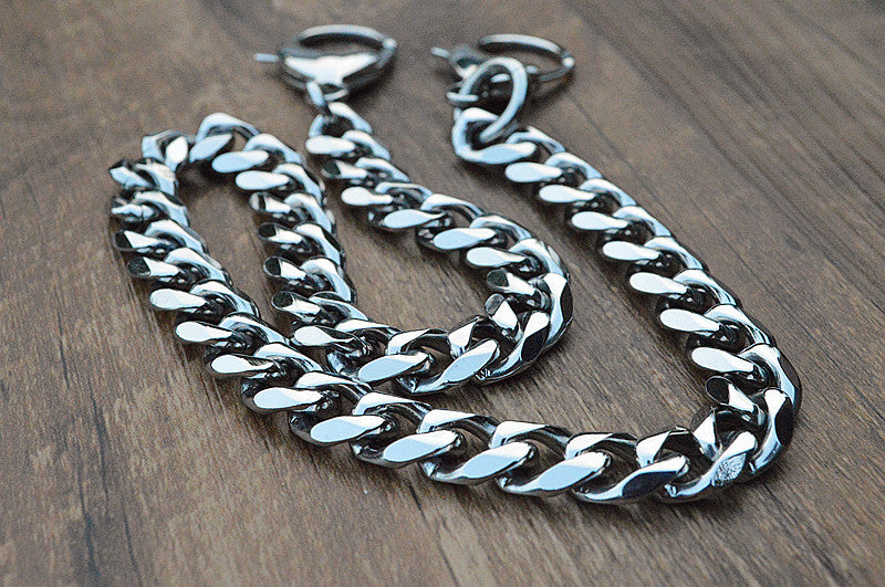 Cool Solid Stainless Steel Wallet Chain Biker Wallet Chain Silver Wall ...