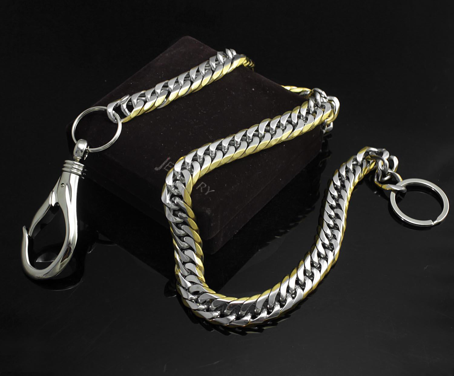 Solid Stainless Steel Wallet Chain Cool Punk Rock Biker Trucker Wallet ...