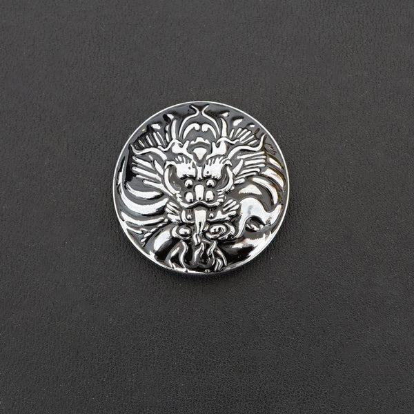 Chinese Dragon Brass Wallet Concho Chinese Dragon Conchos Button Conch ...