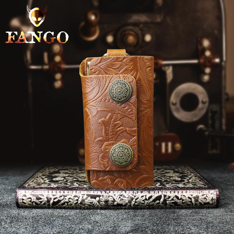 Handmade Leather Floral Mens Cool Car Key Wallet Coin Wallet Pouch Car ...