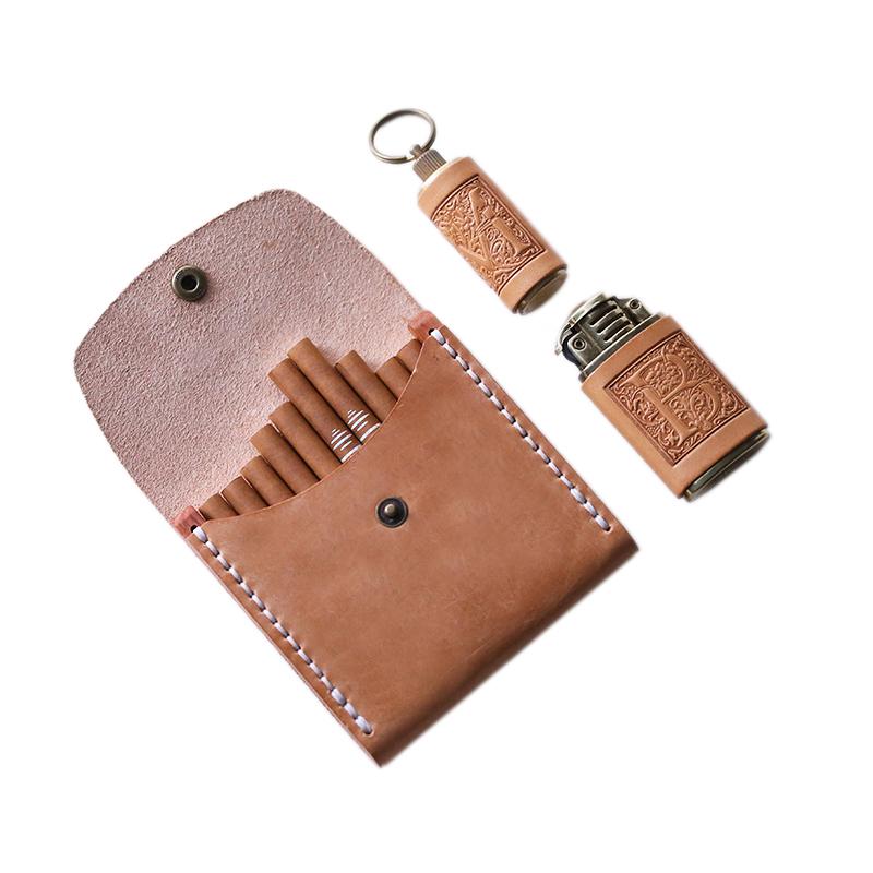 Handmade Wooden Leather Mens 7pcs Cigarette Case Cool Custom Cigarette ...
