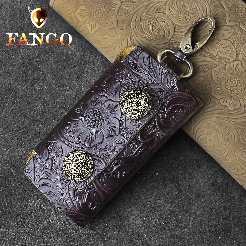 Handmade Leather Floral Mens Cool Car Key Wallet Coin Wallet Pouch Car ...